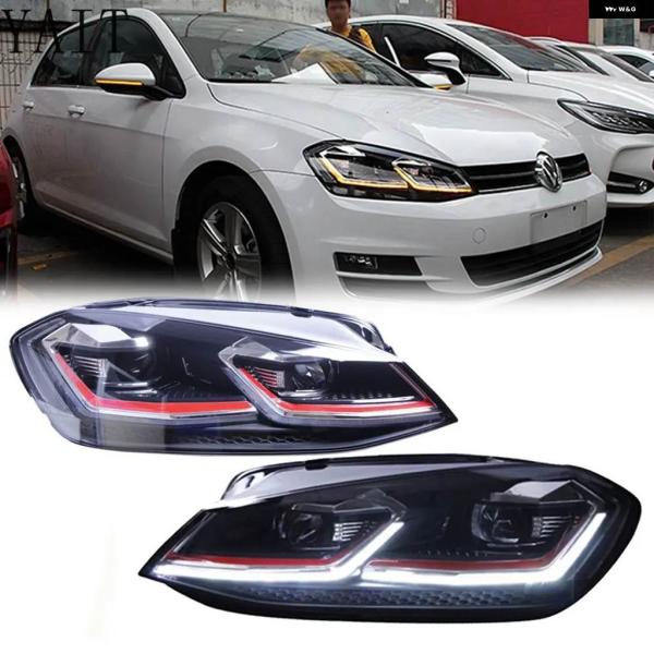 ヘッドライト VW ゴルフ 7 MK7.5 GTI LED 2013-2020 ゴルフ 7.5 ヘッドランプ カー スタイリング DRL シグナルプロジェクターレンズ 自動車アクセサリー フロント カスタム パーツ アクセサリーHigh-c...