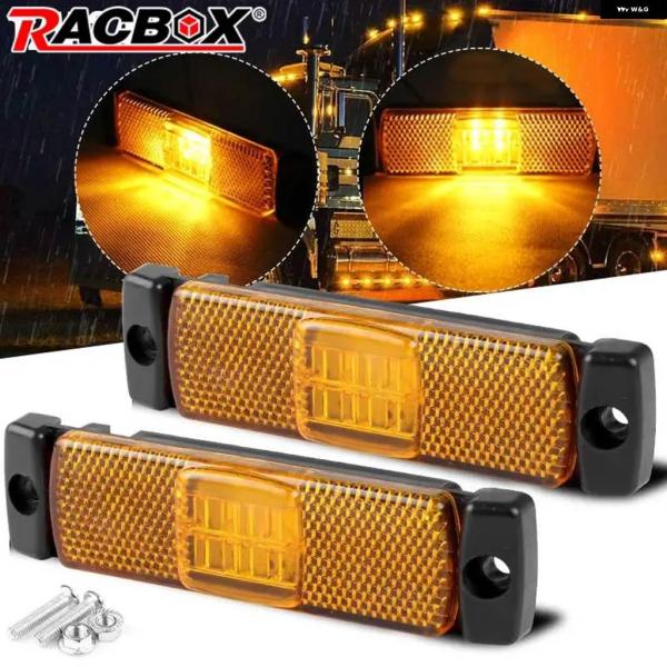 4 LED スクエア トラック LED サイド マーカーライト リアライト ウィンカーランプ ストップランプ 車 トレーラー トラック ピックアップ バン バス RV 12V 24V カスタム パーツ アクセサリーHigh-concerne...