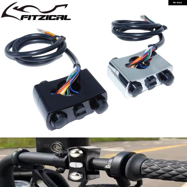オートバイ 1インチ 25MM ハンドルバー コントロール スイッチ ハーネス なし ハーレー ツーリング ソフテイル スポーツスター 883 1200 ダイナ ファットボブ ローライダー カスタム パーツ アクセサリーHigh-conce...