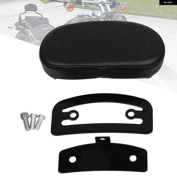オートバイ ブラックPUレザー フラットランダー ミニ シーシーバー バックレスト パッド ハーレー 全モデル対応 ショート シーシーバー 付き カスタム パーツ アクセサリーHigh-concerned chemical:NoneOrig...