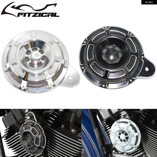 オートバイ CNCホーンキット カバー ホーン アセンブリ ブラック/クローム ハーレー ツーリング ビッグツインカム FLT エレクトラ グライド 1991年以降 スポーツスター XL カスタム パーツ アクセサリーHigh-concer...