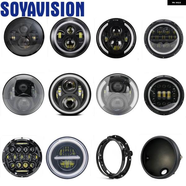 1PC 7インチ オートバイ LED ヘッドライト ハイ/ロービーム DRL ウィンカー 7インチ ラウンド ヘッドランプ ハーレー ジープ ラングラー JK LJ CJ ハマー H1 H2 カスタム パーツ アクセサリーHigh-conc...