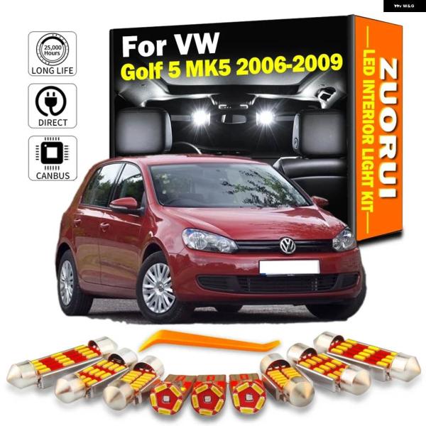 12個 LED インテリア マップドーム トランク ライトキット VW フォルクスワーゲン ゴルフ 5 MK5 2006/09/01 車用バニティミラー 電球 カスタム パーツ アクセサリーHigh-concerned chemical:N...