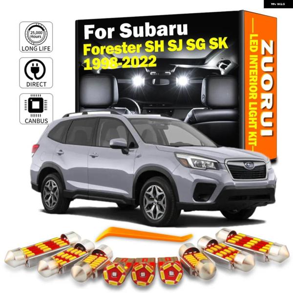 車用LED インテリア ライトキット スバル フォレスター SH SJ SG SK 1998-2015 - 22 LED 電球 カスタム パーツ アクセサリーHigh-concerned chemical:NoneSize:36mmFor ...