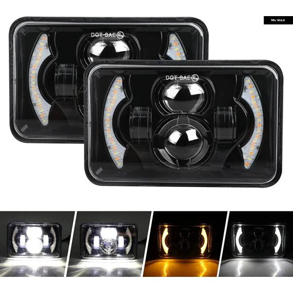 車用 80W 4X6インチ LED H4 ヘッドライト プロジェクター ハイロービーム 作業灯 H4651 H4652 H4656 H4666 車 トラック コン バージョン オフロード カスタム パーツ アクセサリーItem Type:H...