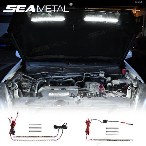 車用 ボンネット ライト 6000K ホワイト 自動 エンジン カバー フレキシブルLEDストリップ 粘着式 12V 作業灯 車リペア カスタム パーツ アクセサリーHigh-concerned chemical:NoneSpecial F...