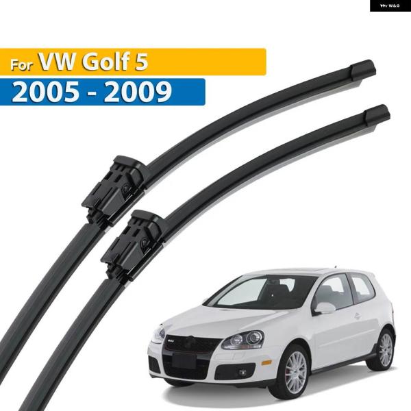 ワイパー LHD フロント ワイパー ブレード VW ゴルフ 5 2005 - 2009 フロントガラス ウィンドスクリーン ウィンドウ レインブラシ プッシュ ボタン 24インチ 19インチ カスタム パーツ アクセサリーHigh-con...