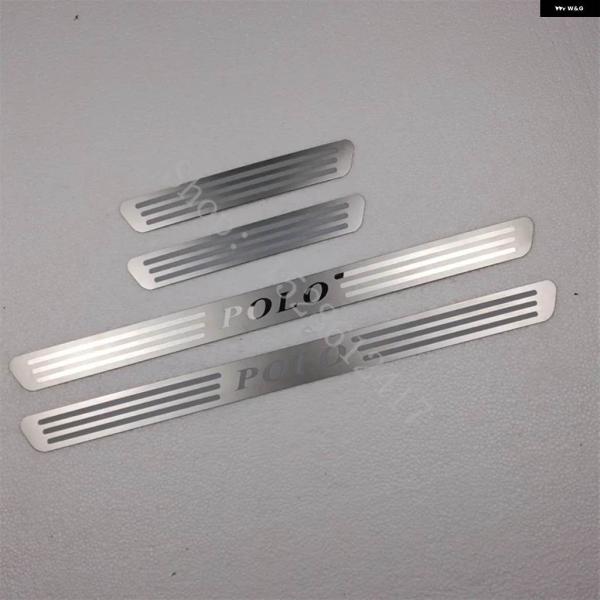 VOLKSWAGEN VW POLO 2011 2012~2024 カーアクセサリードアシル スカッフプレート ガード ステンレス キックペダル ステッカー スタイリング カスタム パーツ アクセサリーHigh-concerned chem...