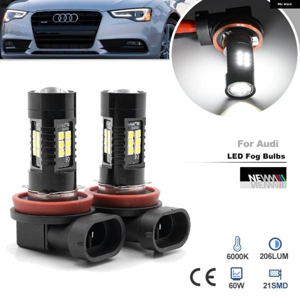 2個 アウディ A4 B8 B9 13-19 A3 8V 15-17 A5 12-17 CANBUS LED H8 H11 フォグランプ バルブ ヘッドライト ちらきなし ドライビングライト カスタム パーツ アクセサリーHigh-conc...