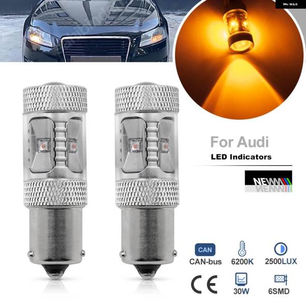 アウディ A2 8Z0 A38P1 セダン A4 コンバーチブル 8G7 AVANT B8 LED アンバー ウィンカーライト CANBUS フロント インジケーター ランプ ウィンカー カスタム パーツ アクセサリーHigh-concer...