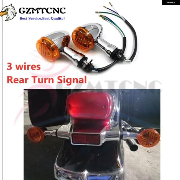 スズキ ブールバード用 M109R VRZ1800 06-13 オートバイ 3本線 リアクローム アンバー ブレット VRZ 1800 ウインカー インジケーター ランプ カスタム パーツ アクセサリーBattery Included:No...