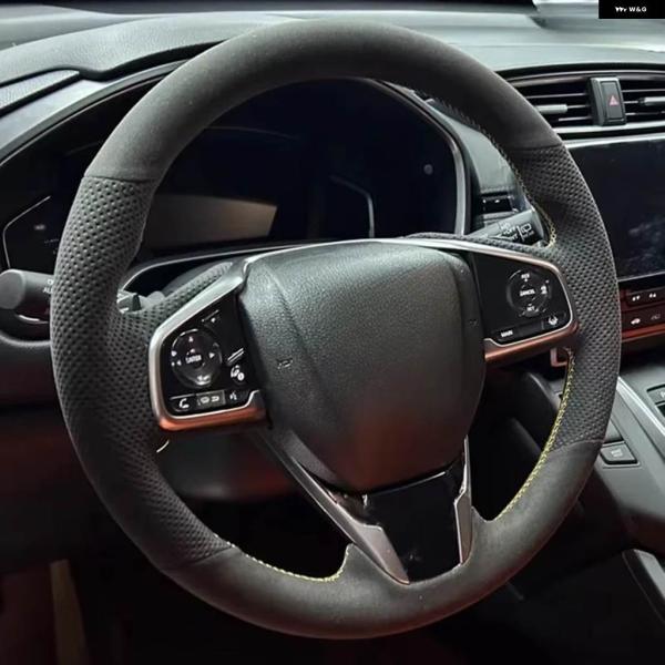 カスタム スエード カーステアリングホイールカバー ホンダ CRV CR-V 2017-2019 クラリティ 2016-2018 シビック シビック 10 2016-2019 車内 カスタム パーツ アクセサリーHigh-concerned...