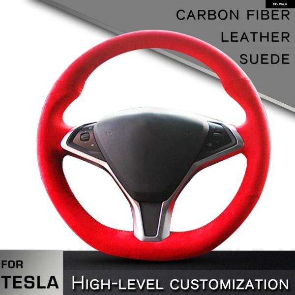 カスタムカーステアリングホイールカバー テスラ モデルX モデルS インテリア カスタム パーツ アクセサリーHigh-concerned chemical:NoneSize:100% fit steering wheelSpecial F...