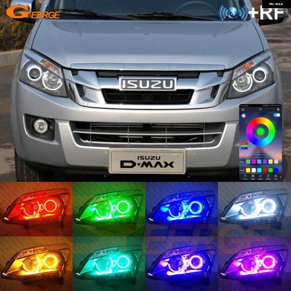 ISUZU D-MAX DMAX II 2012 - 16 RFリモートBTアプリマルチカラーウルトラRGB LEDエンジェルアイキットハローリング カスタム パーツ アクセサリーHigh-concerned chemical:NoneCe...