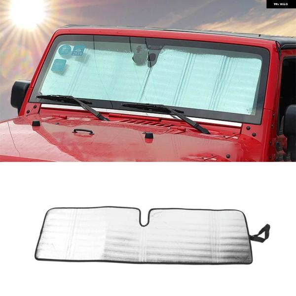 フロントガラスサンシェード ジープ ラングラー TJ JK JKU 1997-2017 バイザー ウィンドウサン ソーラー UV 光線プロテクター カバー カスタム パーツ アクセサリーExternal Testing Certificat...