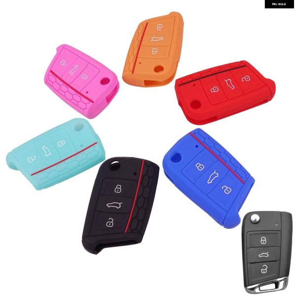 3 ボタン リモートキーシリコンカバー FOBケース VW GOLF 7 /SKODA SEAT OCTAVIA COMBI LEON IBIZA 2015 - 19 カスタム パーツ アクセサリーHigh-concerned chemic...