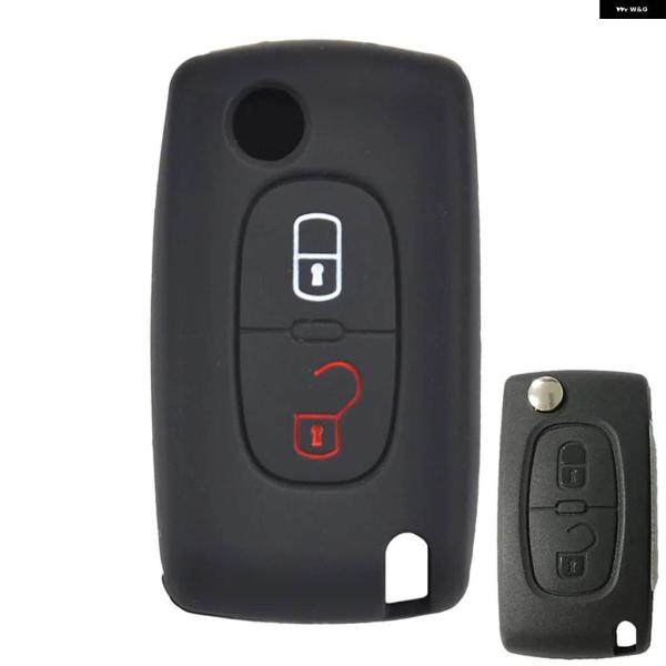 プジョー 308 207 307 807 シトロエン C3 C-CROSSER C4 ディスパッチ C8 2 ボタン シリコン製 カーリモートキーフォブ カバー ケース カスタム パーツ アクセサリーOrigin:Mainland Chin...