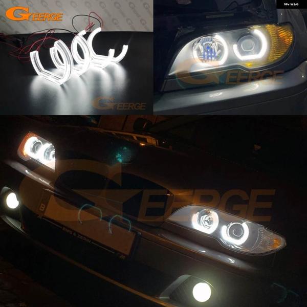 BMW 3シリーズ E46 クーペ カブリオ コンバーチブル 2004 2005 2006 LCI DTM スタイル ウルトラLEDエンジェルアイキット ハローリング デイライト カスタム パーツ アクセサリーHigh-concerned ...