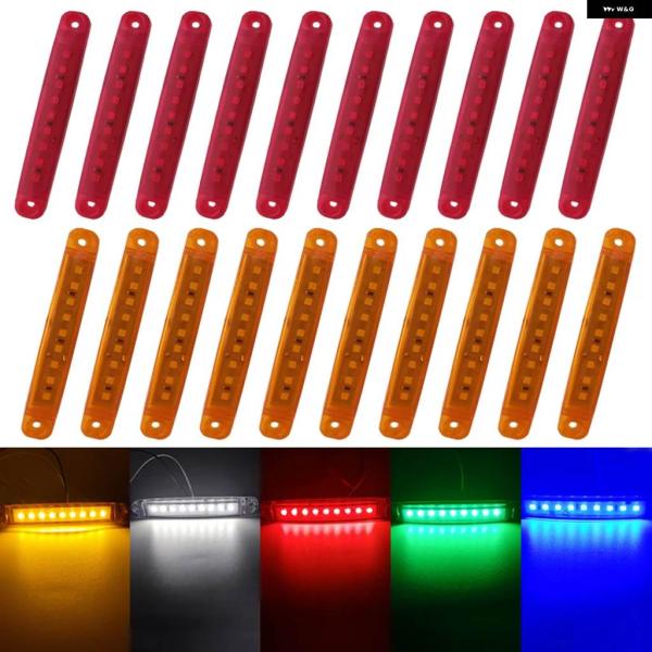10個 9 LED 12V 24V LED クリアランスライト フロント リア サイドマーカー インジケーター ライト ボルボ トラック 車 バス トレーラー バン カスタム パーツ アクセサリーHigh-concerned chemica...