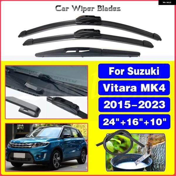 ワイパー フロントリア ワイパー ブレードセット VITARA MK4 2015 - 2023 フロントガラス ウィンドウブラシ 2021 2022 24インチ 16インチ 10インチ カスタム パーツ アクセサリーHigh-concern...