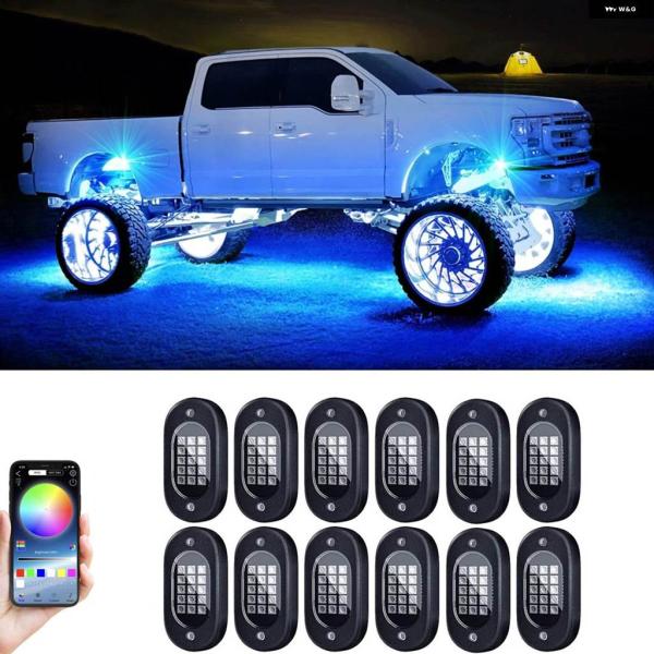 アンダーグロー LED 車用ライト アンダーボディランプ 車用 RGB 地上ライト アプリ 制御 12V トレイルリグライト 車両 SUV トラック ロックライト カスタム パーツ アクセサリーHigh-concerned chemical...