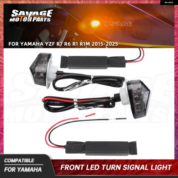 ヤマハ YZF R7 R6 R1 R1M LED ウィンカーライト インジケーター オートバイ 点滅ランプ フラッシャー YZF-R7 YZF-R6 カスタム パーツ アクセサリーBattery Included:NoHigh-concer...