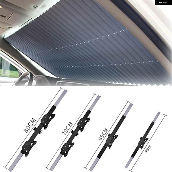 車用 フロントガラス 格納式サンシェード カーテン フロント/リア ウィンドウ用 折りたたみ 式 日焼け止め 断熱 UVカット カスタム パーツ アクセサリーProduct application scenarios:OtherCraft ...