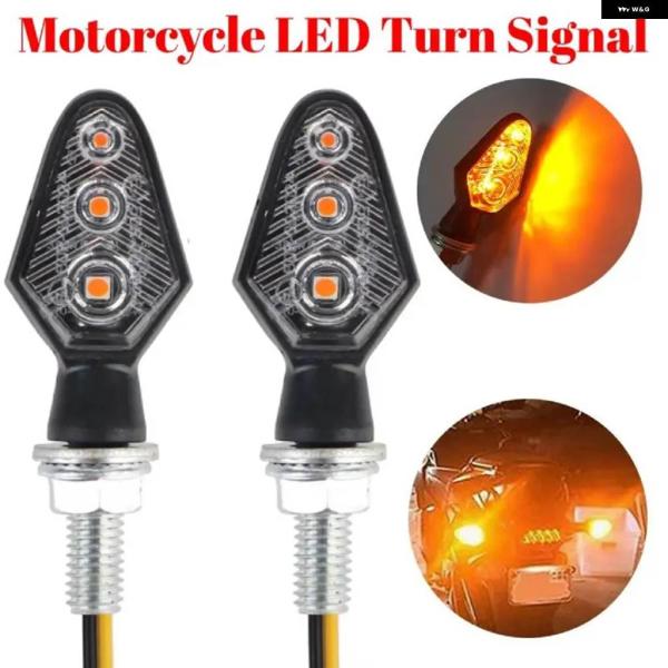 オートバイ LED ウィンカーライト アンバー 8MM ミニ 12V モト インジケーター ランプ フロント リア ウィンカー LED ライト カスタム パーツ アクセサリーBattery Included:NoHigh-concerned...