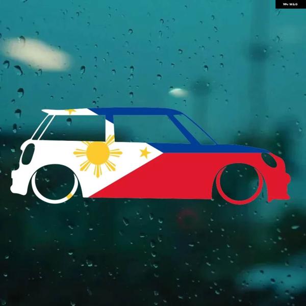 車用 ステッカー クリエイティブ フィリピン国旗 ステッカー ミニクーパーS R55 R56 R57 R60 F55 F56 F60 JCW デコレーションカバー 用 カスタム パーツ アクセサリーHigh-concerned chemic...