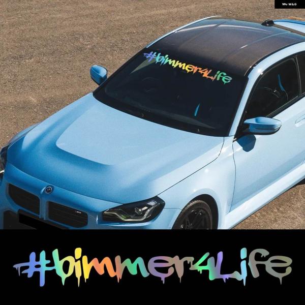 BIMMER FOR LIFE 車用 フロントガラス ステッカー BMW 3 4 5 X M 全モデル フロント リアウィンドウフィルム デカール デコレーション カスタム パーツ アクセサリーHigh-concerned chemical...