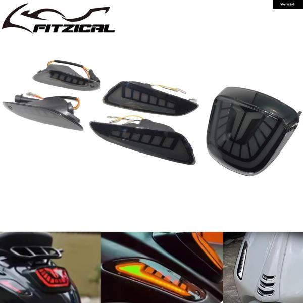 バイク LED フロントリア ウィンカー インジケーター デイタイム ランニングライト + テールライト VESPA SPRINT PRIMAVERA 50 125 150 2020年以降用 カスタム パーツ アクセサリーBattery I...