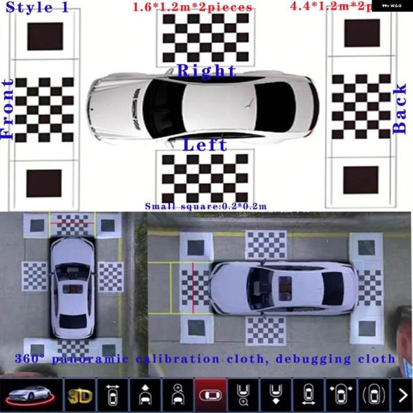 車載360°パノラマ画像 システム キャリブレーションクロスデバッグクロス2D/3D補正キャリブレーションクロス カスタム パーツ アクセサリーHIGH-CONCERNED CHEMICAL:NONEMONITOR AREA:SIDE,FR...