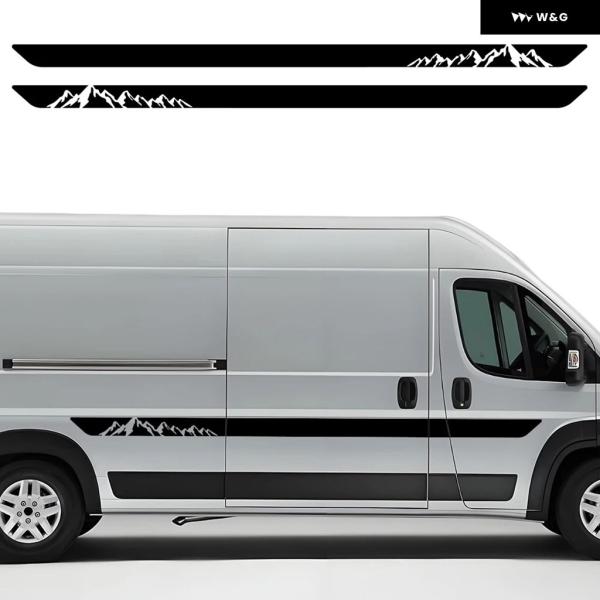 車用サイドストライプ ステッカー フィアット デュカート L3 L4 2006年以降 キャンピングカー モーターホーム バン ビニール マウンテンツリー デコレーション デカール アクセサリー カスタム パーツ アクセサリーHign-con...