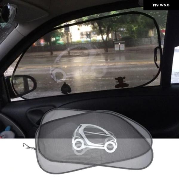 2個 ウィンドウサイドサンシェード カー スタイリング メッシュサンシェード インテリア プロテクター カスタム スマート 451 453 フォーツー フォーフォー アクセサリー カスタム パーツ アクセサリーThickness:Stand...