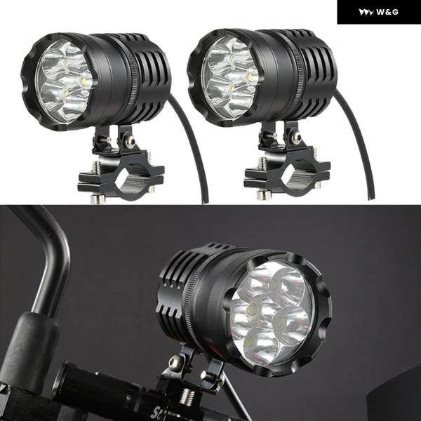 2個 80W 6000LM 6500K T6 LED オートバイ バイク ボートスポットドライビング ヘッドライト オートバイ バイク フォグ ヘッドライト ランプ スイッチ カスタム パーツ アクセサリーHign-concerned Ch...