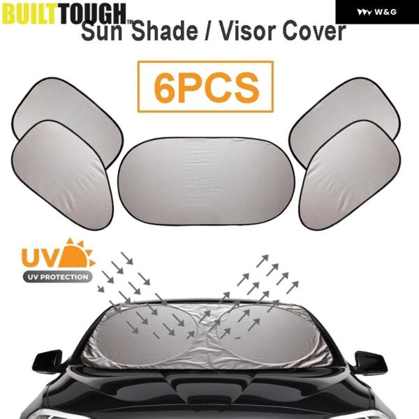 DSJ 6個 シルバー 車用サンシェード フロントウィンドウ サン ブラインド スクリーンシールド プロテクター フロントガラス バイザーカバー ブロックサンシェード UV カスタム パーツ アクセサリーPosition:setSpecia...