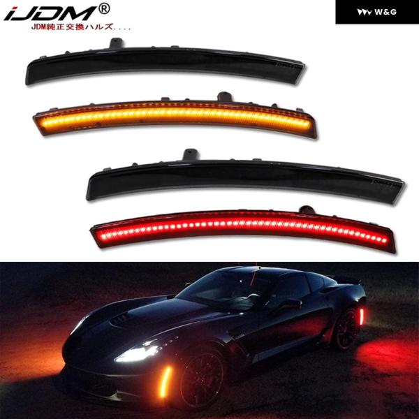 フル LED ストリップ フロントリア サイド マーカーライト 2014-19 シボレー C7 コルベット ウィンカーライト OEMサイドマーカーランプ交換 カスタム パーツ アクセサリーHign-concerned Chemical:No...
