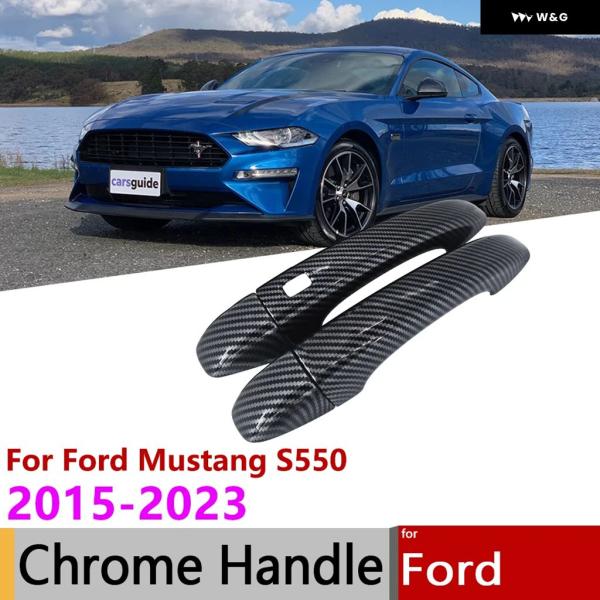 フォード マスタング S550 MK6 2015~2023 カーボン スマート ドアハンドル カバー トリム セット ステッカー 外装 カーアクセサリー カスタム パーツ アクセサリーHign-concerned Chemical:None...