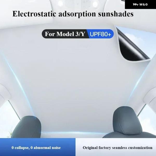 テスラ スエード サンシェード 静電吸着 モデルY ルーフ スカイライト カーテン 日焼け防止 断熱 カスタム パーツ アクセサリーHign-concerned Chemical:NoneOrigin:Mainland ChinaModel...