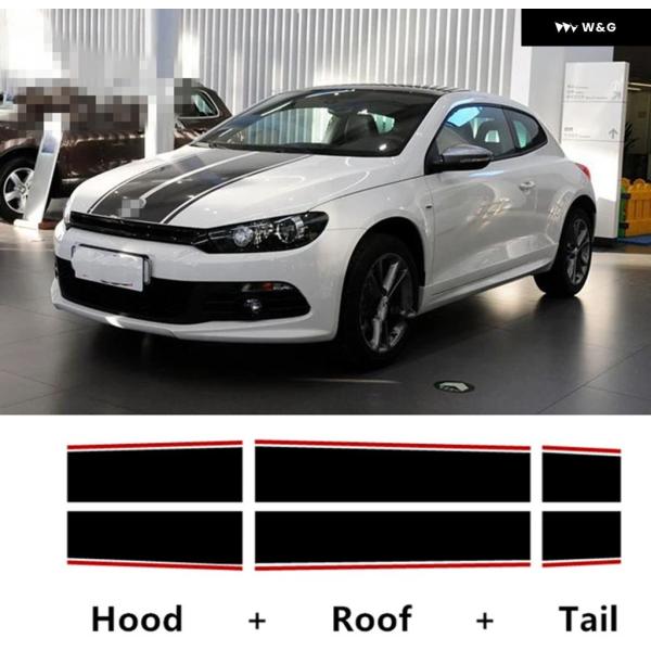 カー スタイリング フォルクスワーゲン シロッコ GTS ボンネット +ルーフ+テール デカール ステッカー 車体 装飾 ビニール ステッカー カスタム パーツ アクセサリーHign-concerned Chemical:NoneCateg...