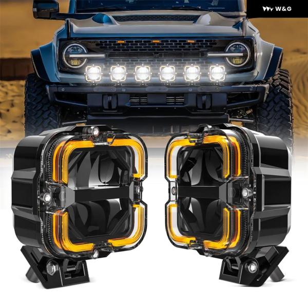 EMARK LED ワークスポットライト 24V 12V ヘッドライト アンバー DRL ドライビング フォグランプ トラック 車 オフロード ATV SUV ATV UAZ モト カスタム パーツ アクセサリーHign-concerned...