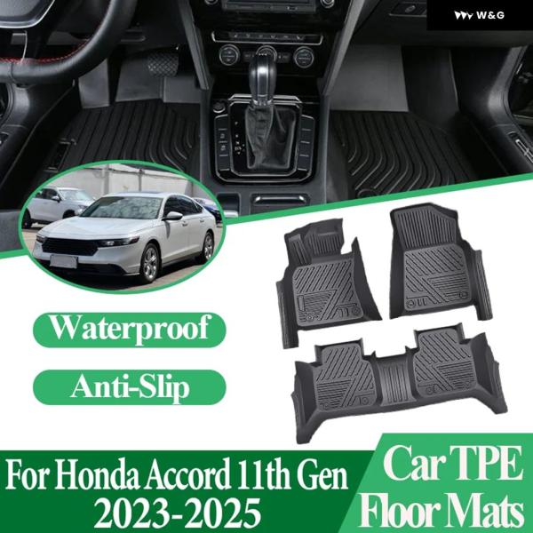 ホンダ アコード11代目MK11 2023-2025 TPE素材カーフロアマット汚れ防止滑り止めフット パッド カバー カーペット パッド カーパーツ カスタム パーツ アクセサリーHign-concerned Chemical:NoneF...