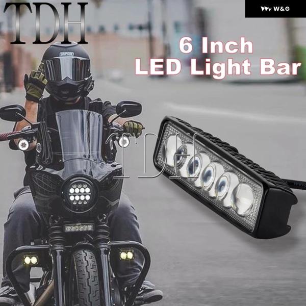 LED ライトバー ワークライト フォグランプ DRL 補助 6インチ LEDチップ アルミ ライトバー ハーレー ソフテイル スポーツスター ダイナ クラブ スタイル カスタム パーツ アクセサリーHign-concerned Chemi...