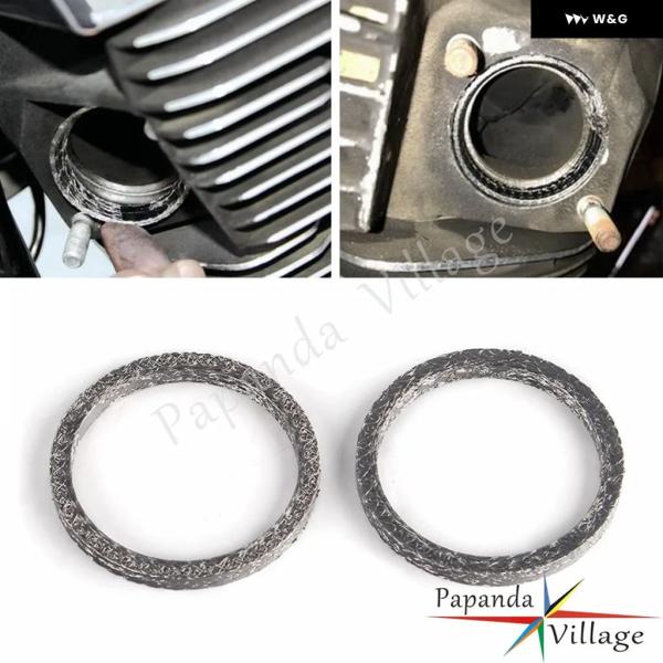 オートバイ バイク マフラーガスケット ハーレー ビッグツイン スポーツスター 883 1200 FLHR FLHS 1984+ マフラーシーリング ヘッダーガスケット カスタム パーツ アクセサリーHign-concerned Chemi...