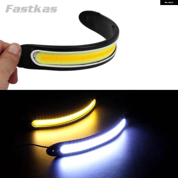 LED DRL フレキシブルカー デイタイム ランニングライト 防水 COB ホワイトカラー デイライト イエローコロ フォグライト ウィンカー 12V 20W カスタム パーツ アクセサリーSpecial Features:Day Lig...