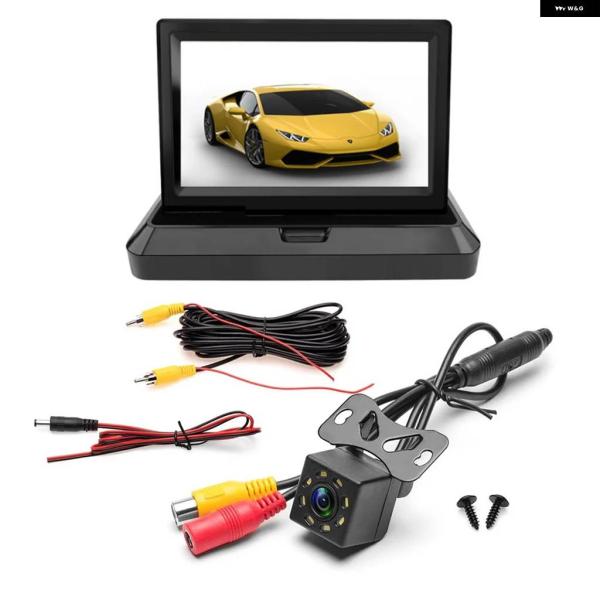 4.3/5インチ TFT LCD HD モニター ディスプレイ 双方向 AV 入力 リバース リアビュー バックアップ カメラ 折りたたみ ディスプレイ 車載マルチメディアスクリーン カスタム パーツ アクセサリーItem Weight:4...