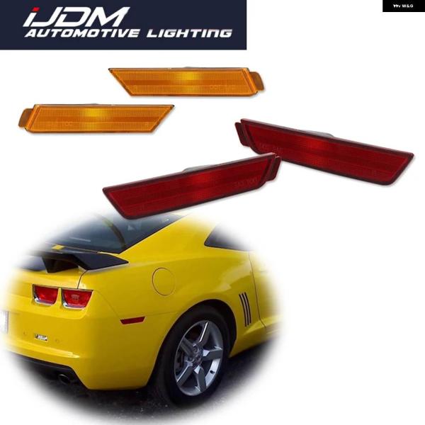 スモーク/ アンバー /レッド/クリアレンズ 車 フロントリア バンパー サイド マーカーライト カバー ハウジング シボレー カマロ 2010-2015 電球 なし カスタム パーツ アクセサリーHigh-concerned chemic...