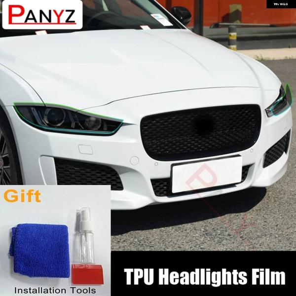 TPU 車用ティント ブラック クリア フロント ヘッドライト ヘッドランプ フィルム アクセサリー ジャガー E F I-PACE F-TYPE XE XEL XFL XJ カスタム パーツ アクセサリーHigh-concerned ch...