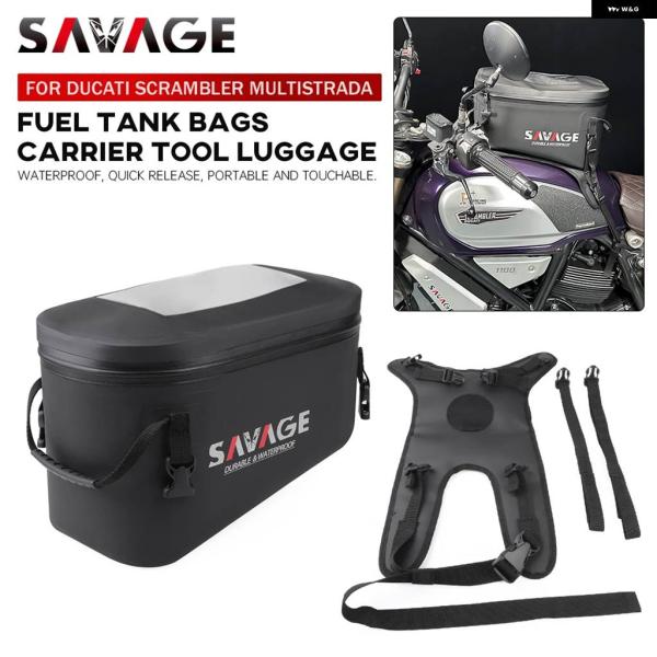 タンクバッグ キャリア キャリア ドゥカティ MULTISTRADA V4 V2 950/1200/1260 SCRAMBLER 1100 800 バイク ナビゲーションバックパック 防水 カスタム パーツ アクセサリーHigh-conce...