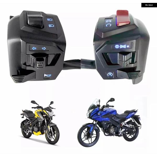 22MM オートバイ ハンドルバー スイッチLEDチョークホーン付きウィンカー ヘッドライト パルサーNS 150 200 AS 200用電動スタート ボタン カスタム パーツ アクセサリーSpecial Features:Motorcyc...